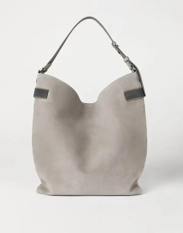 Brunello Cucinelli Monili Detail Suede Tote Bag