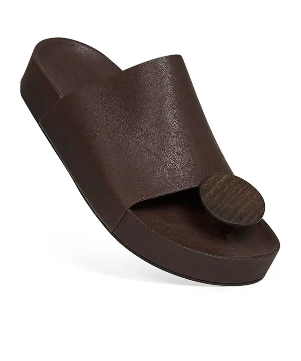UMA WANG Round Toe Slippers - Black