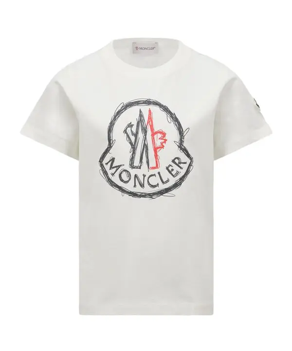 Moncler Scribble Logo T-shirt - White