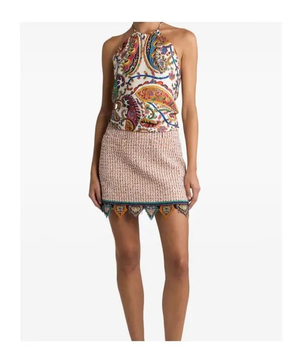 Etro Paisley Bandana Bow Silk Top