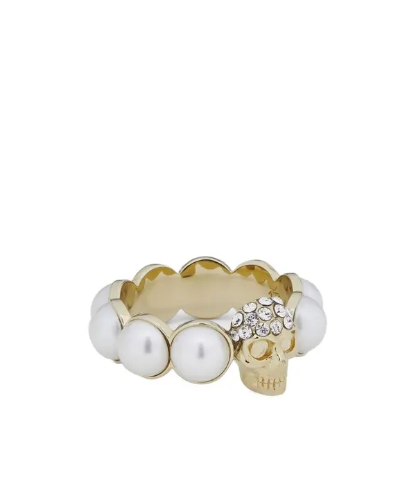 Alexander McQueen Skull Embellished Ring - Pearl
