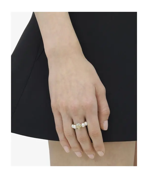Alexander McQueen Skull Embellished Ring - Pearl