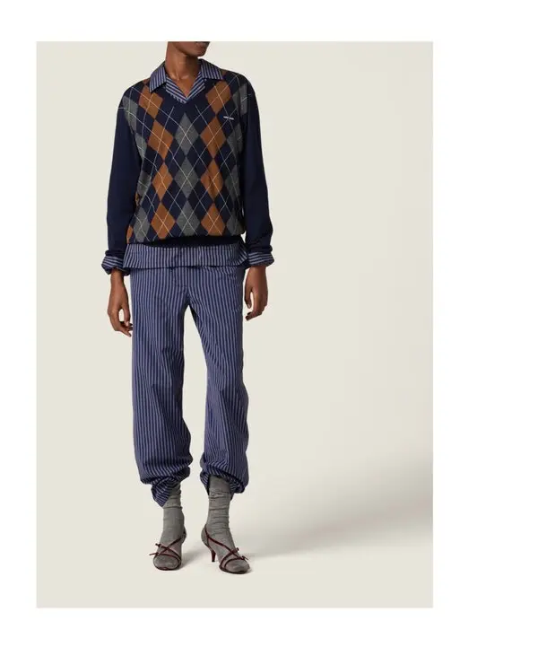 Miu Miu V-neck Knitted Jumper - Blue