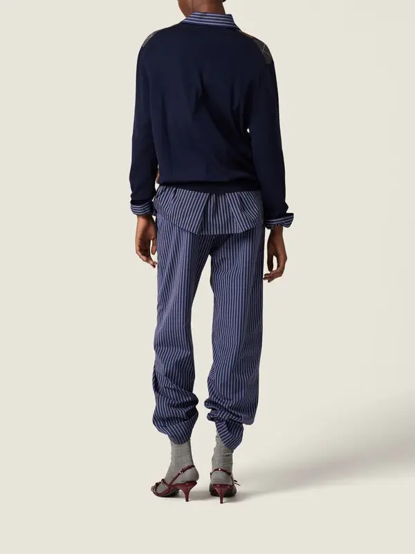 Miu Miu V-neck Knitted Jumper - Blue