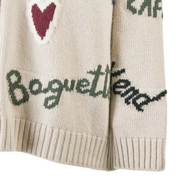 Max Mara Oversized Wool Knit Cardigan With Applique