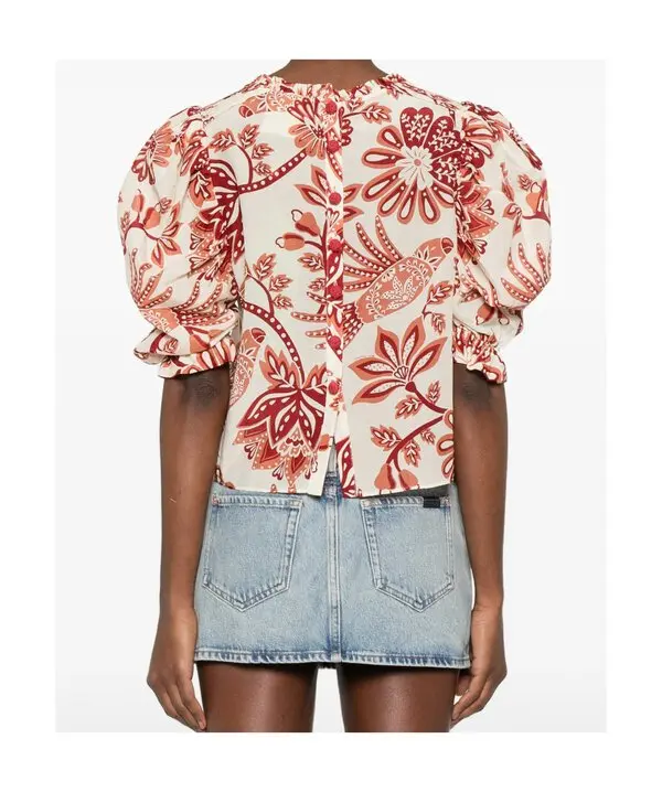 Farm Rio Floral Puff Sleeve Top