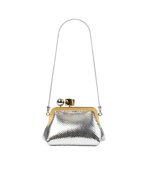 Jacquemus The Berlingot Small Clasp Clutch - Silver