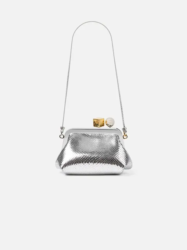 Jacquemus The Berlingot Small Clasp Clutch - Silver