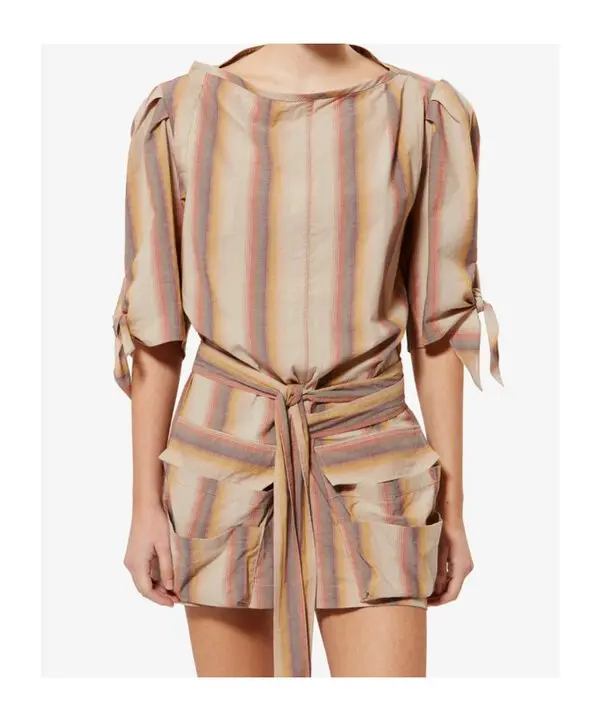 Isabel Marant Étoile Mariza Striped Boat Neck Mini Dress