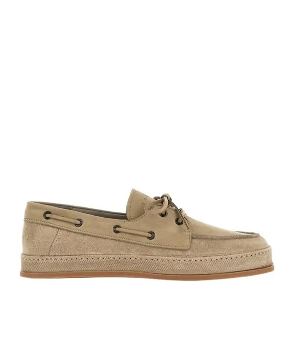 Hogan Lace-up Boat Shoes - Beige