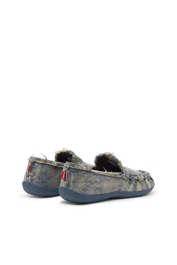 DIESEL® D-shock Moc Frayed Denim Loafers