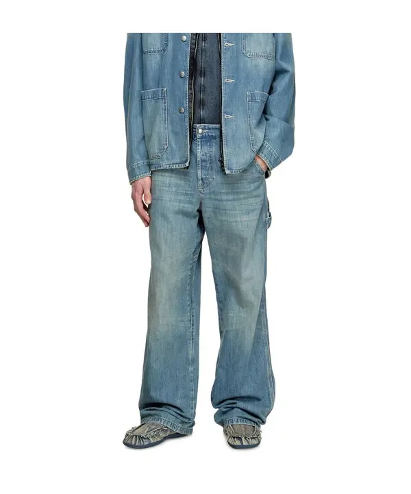DIESEL® D-shock Moc Frayed Denim Loafers