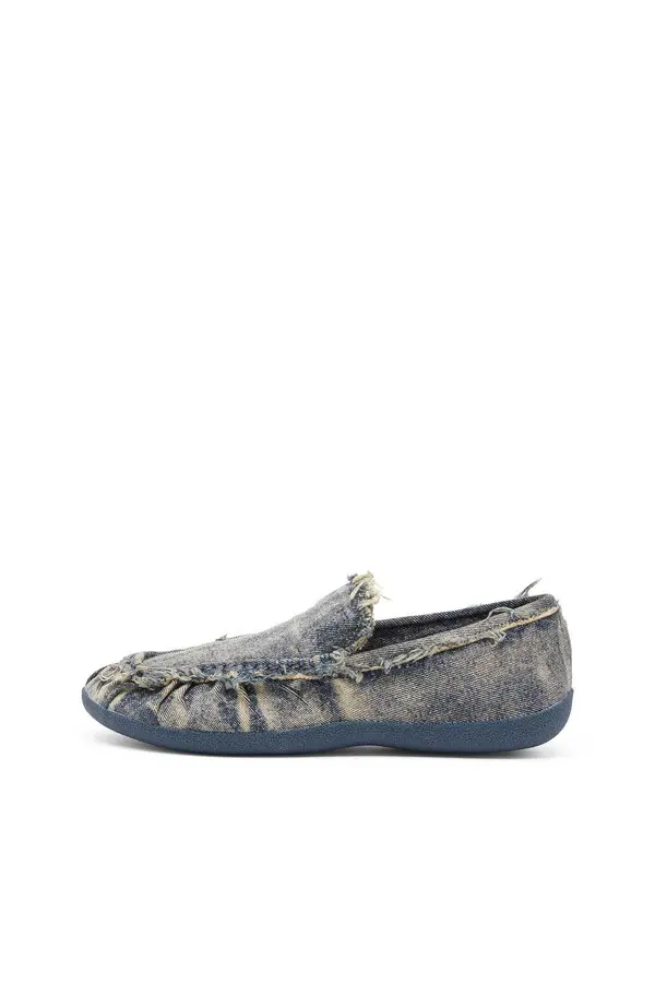 DIESEL® D-shock Moc Frayed Denim Loafers