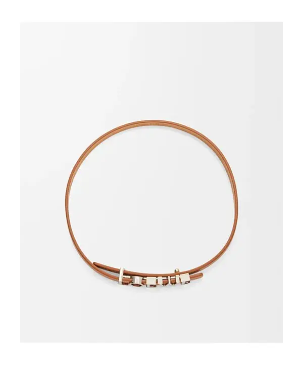 Loewe Leather Bracelet - Tan/palladium
