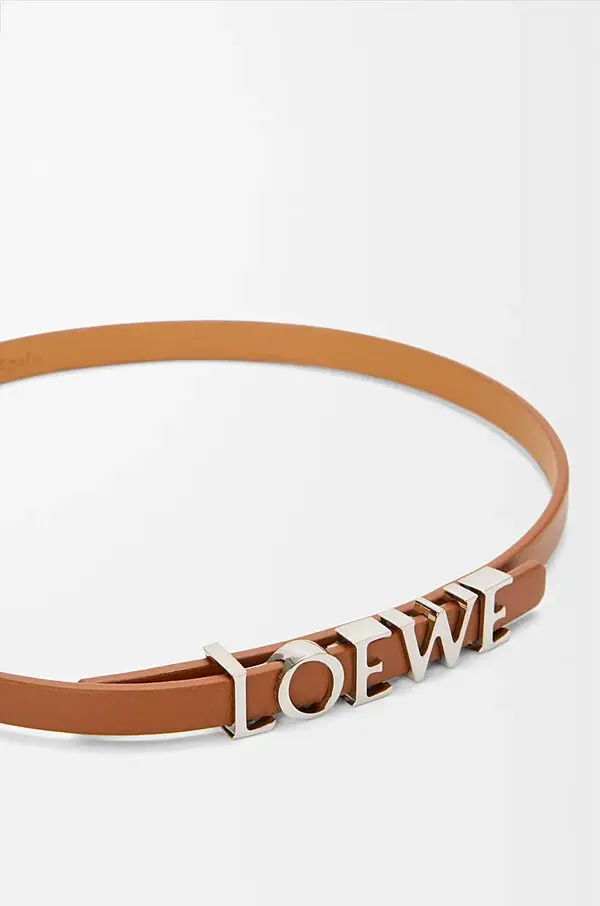 Loewe Leather Bracelet - Tan/palladium