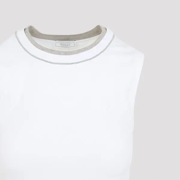 Peserico Contrast Trim Sleeveless Top