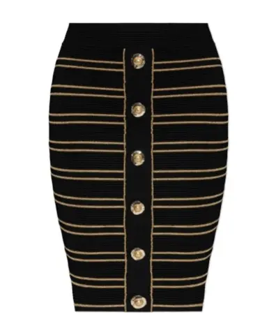 Balmain Lurex Thread Pencil Skirt