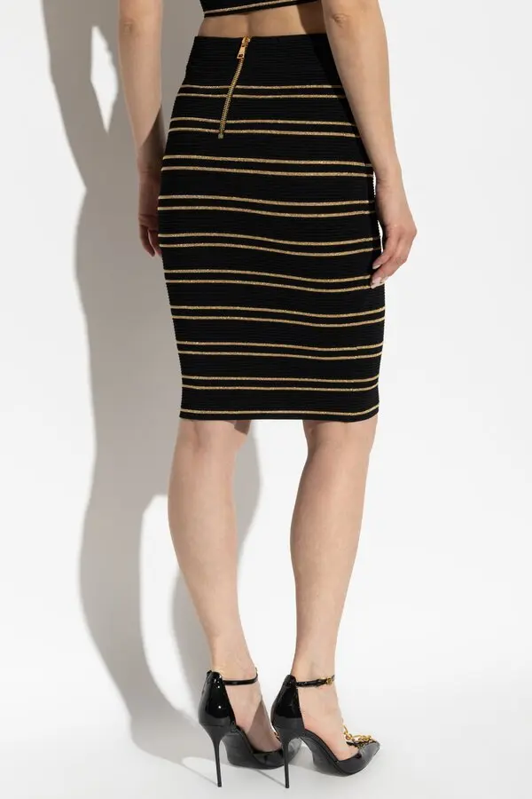 Balmain Lurex Thread Pencil Skirt