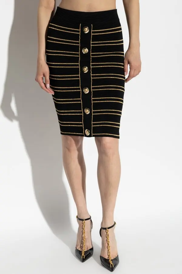Balmain Lurex Thread Pencil Skirt