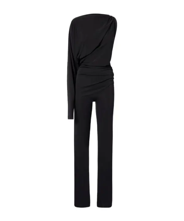 Andamane Serena Draped Asymmetrical Jumpsuit - Black