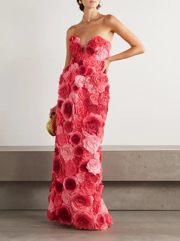 Erdem Embellished Off-the-shoulder Gown