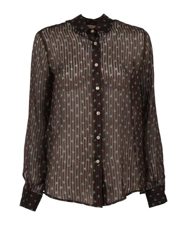MAZZARELLI Striped Floral Long Sleeve Shirt