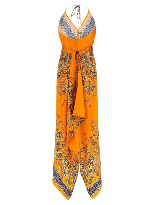 Etro Paisley Printed Tie Fastened Midi Dress - Multicolor