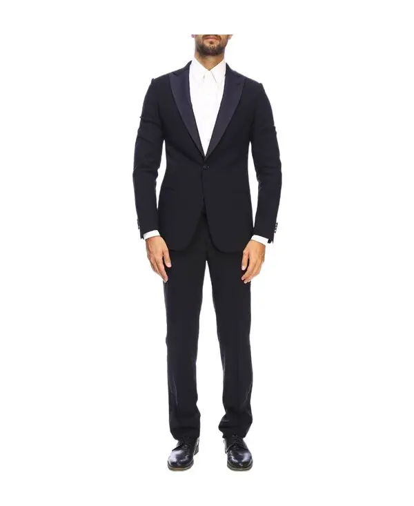 Giorgio Armani Single-breasted Straight Leg Tailored Suit - Black