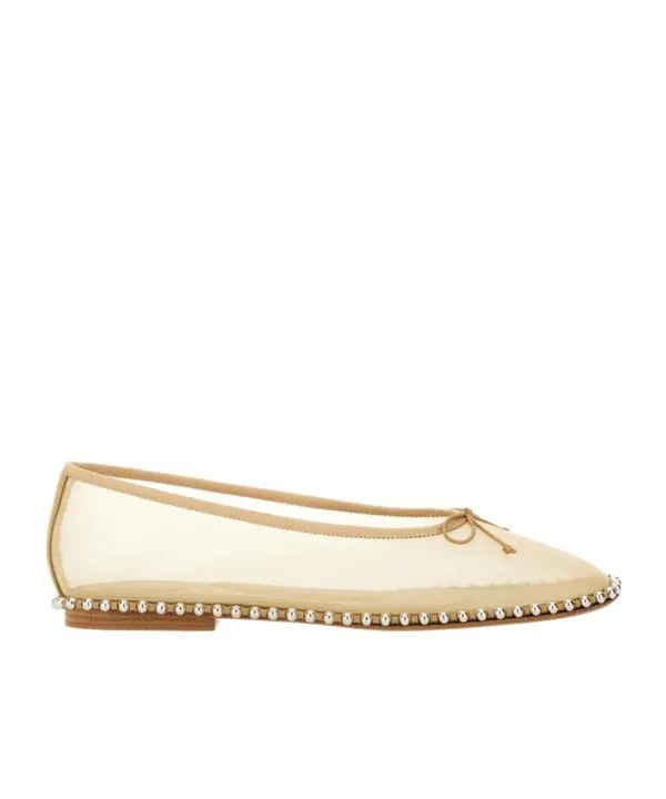 Alexander Wang Studded Mesh Ballet Flats - Nude