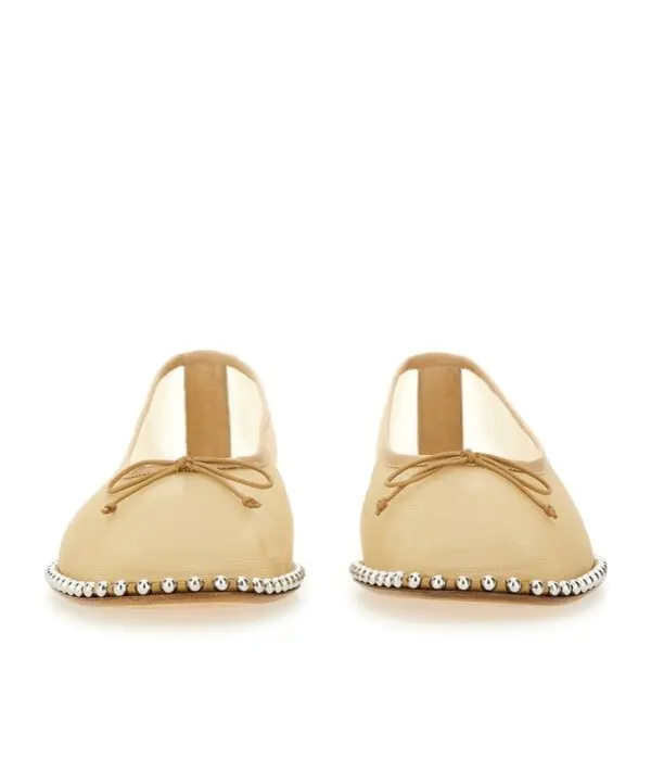 Alexander Wang Studded Mesh Ballet Flats - Nude