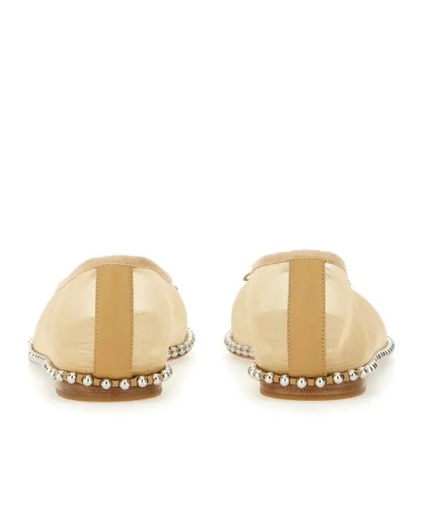 Alexander Wang Studded Mesh Ballet Flats - Nude