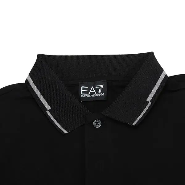 EA7 Logo Polo Shirt - Black