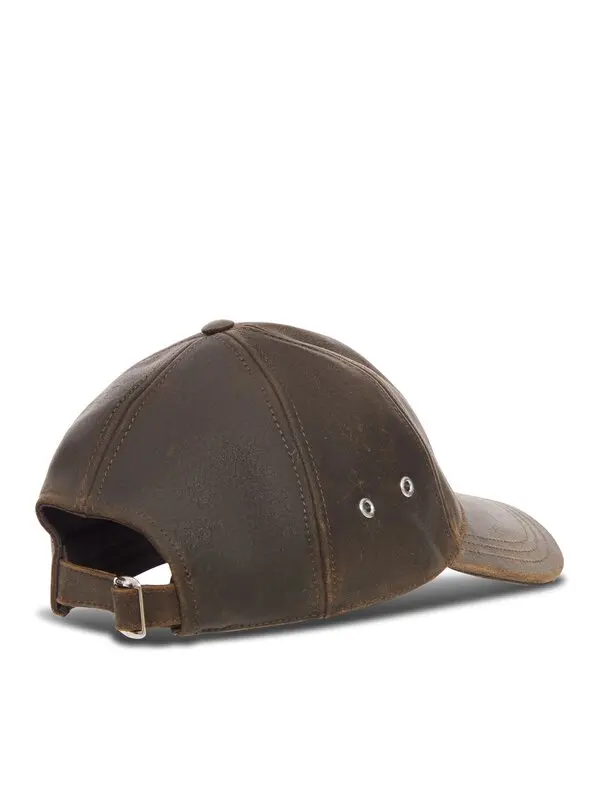 Celine Triomphe Baseball Cap In Waxed Suede Calfskin - Brown