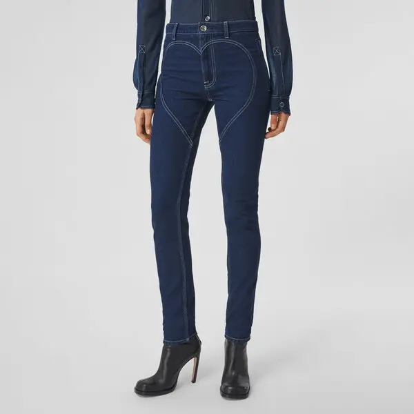 Burberry High-rise Skinny Jeans With Heart Motif