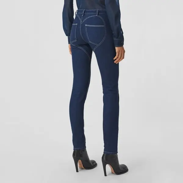 Burberry High-rise Skinny Jeans With Heart Motif