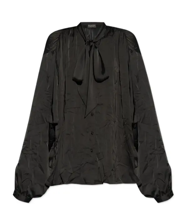 Balenciaga Tie Detailed Button-up Shirt - Black