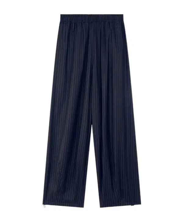 THE FRANKIE SHOP Elastic Waist Striped Casual Pants - Black
