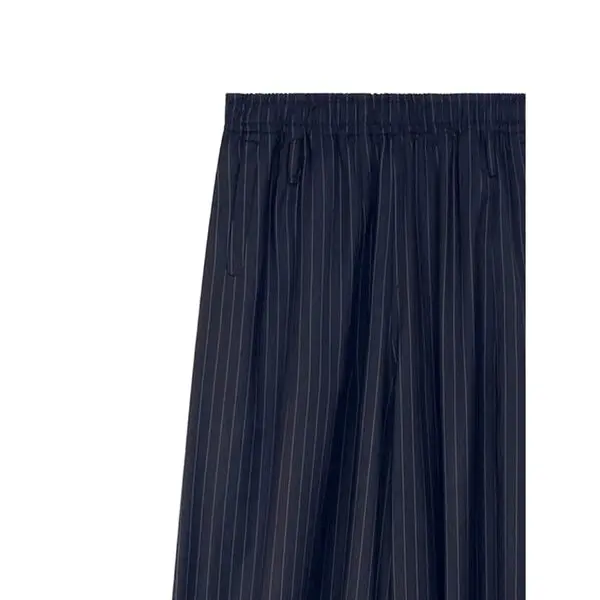 THE FRANKIE SHOP Elastic Waist Striped Casual Pants - Black