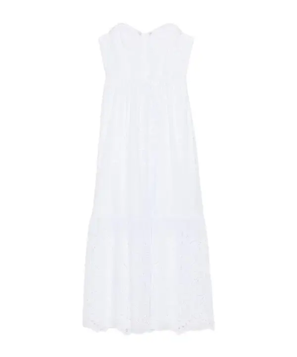 ERMANNO FIRENZE Sleeveless Tiered Midi Dress With Lace Detail