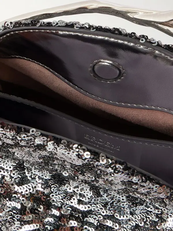 Erdem Sequined Clutch With Tulip Handle