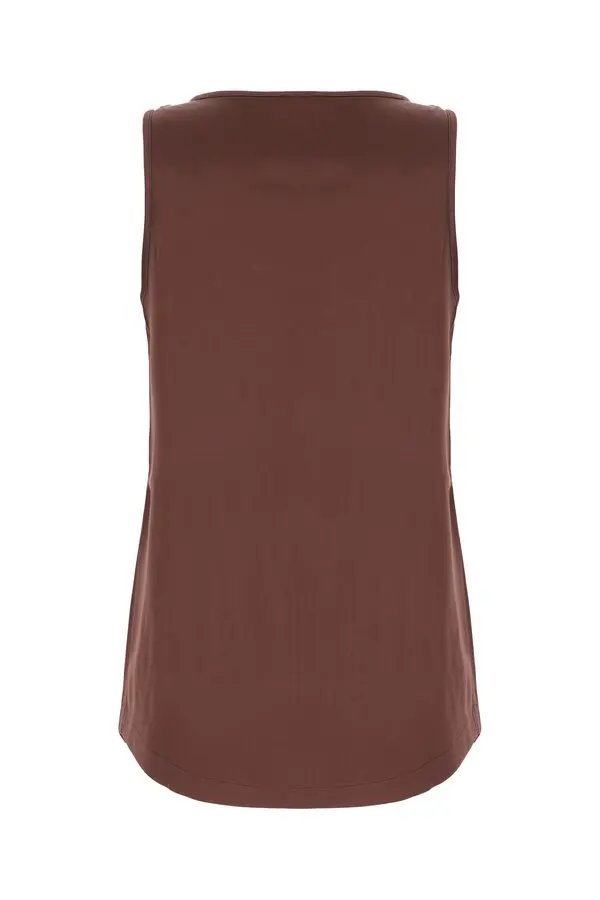 Brunello Cucinelli Sleeveless Sequin-trimmed Top - Brown