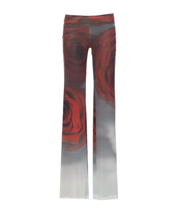 JEAN PAUL GAULTIER Sheer Floral Print Trousers - Gray