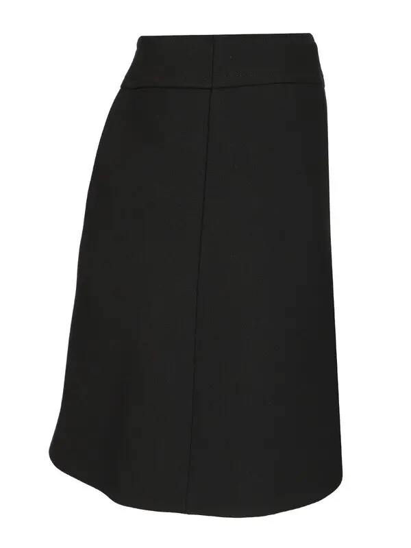 Celine Trapeze Mini Skirt In Gauffered Double Wool