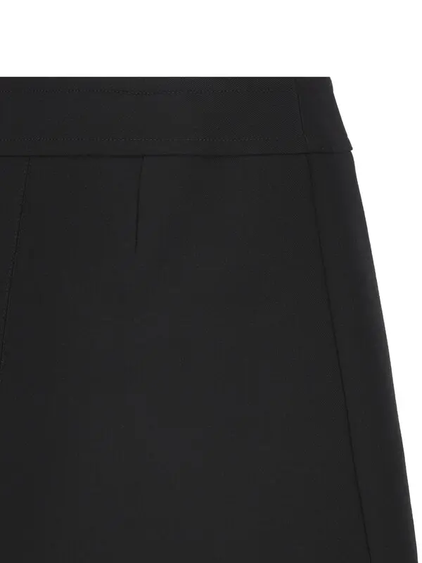 Celine Trapeze Mini Skirt In Gauffered Double Wool