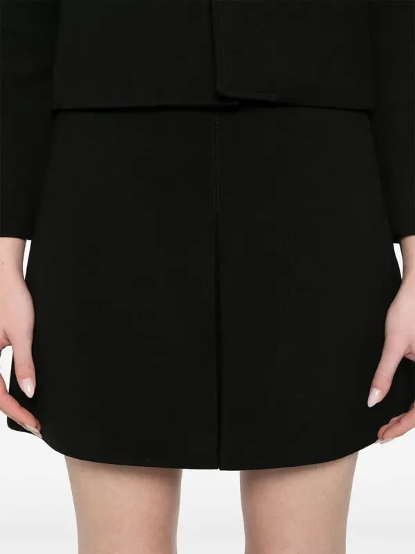 Celine Trapeze Mini Skirt In Gauffered Double Wool