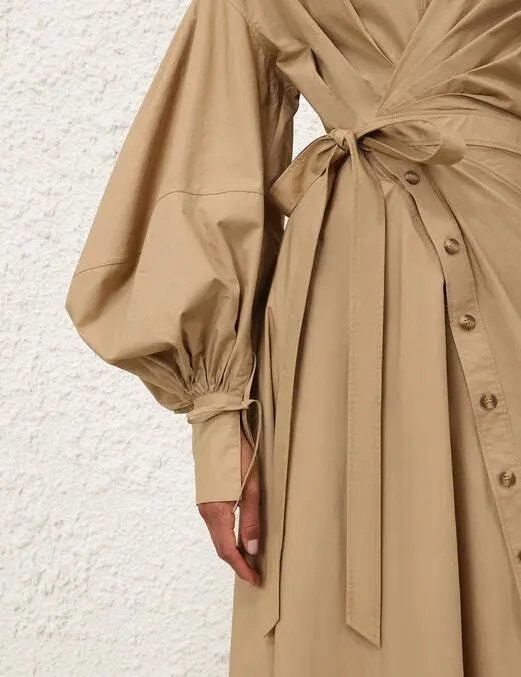 Zimmermann Rebellion Poplin Midi Dress