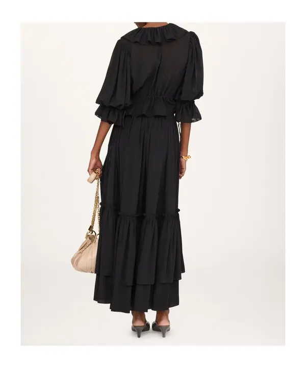 Chloé Tiered Ruffled Maxi Skirt - Black