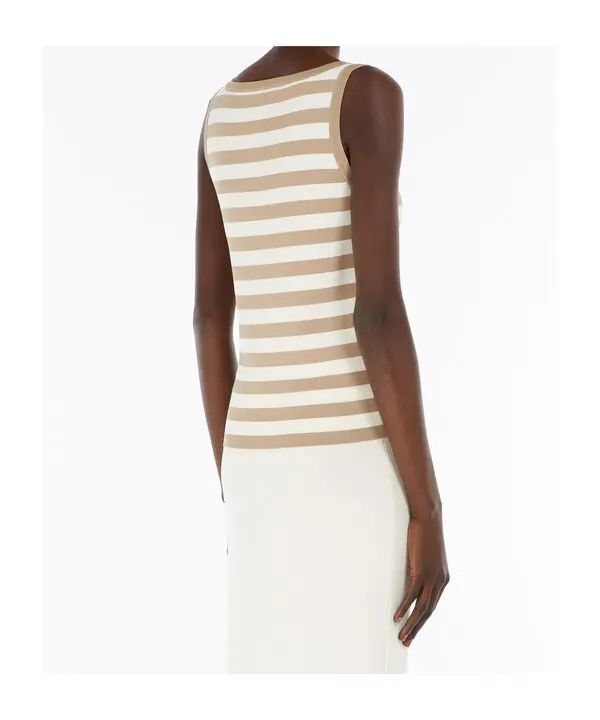 Max Mara Pentola Striped Sleeveless Knitted Top - Ivory