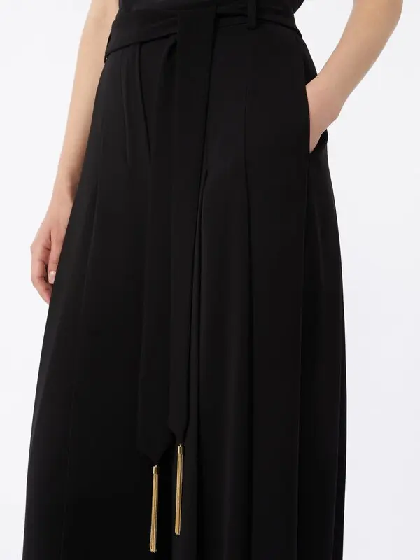 Max Mara High-waisted Tasseled Belt Trousers