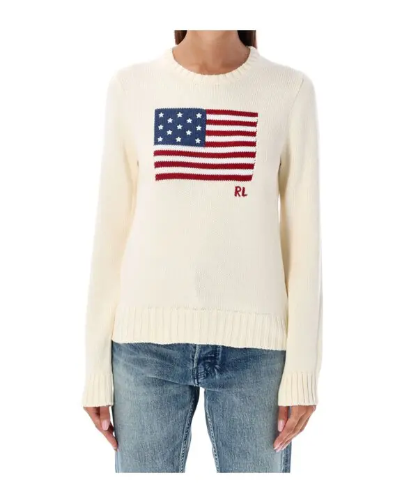 Polo Ralph Lauren Flag Intarsia Knitted Sweater - Red